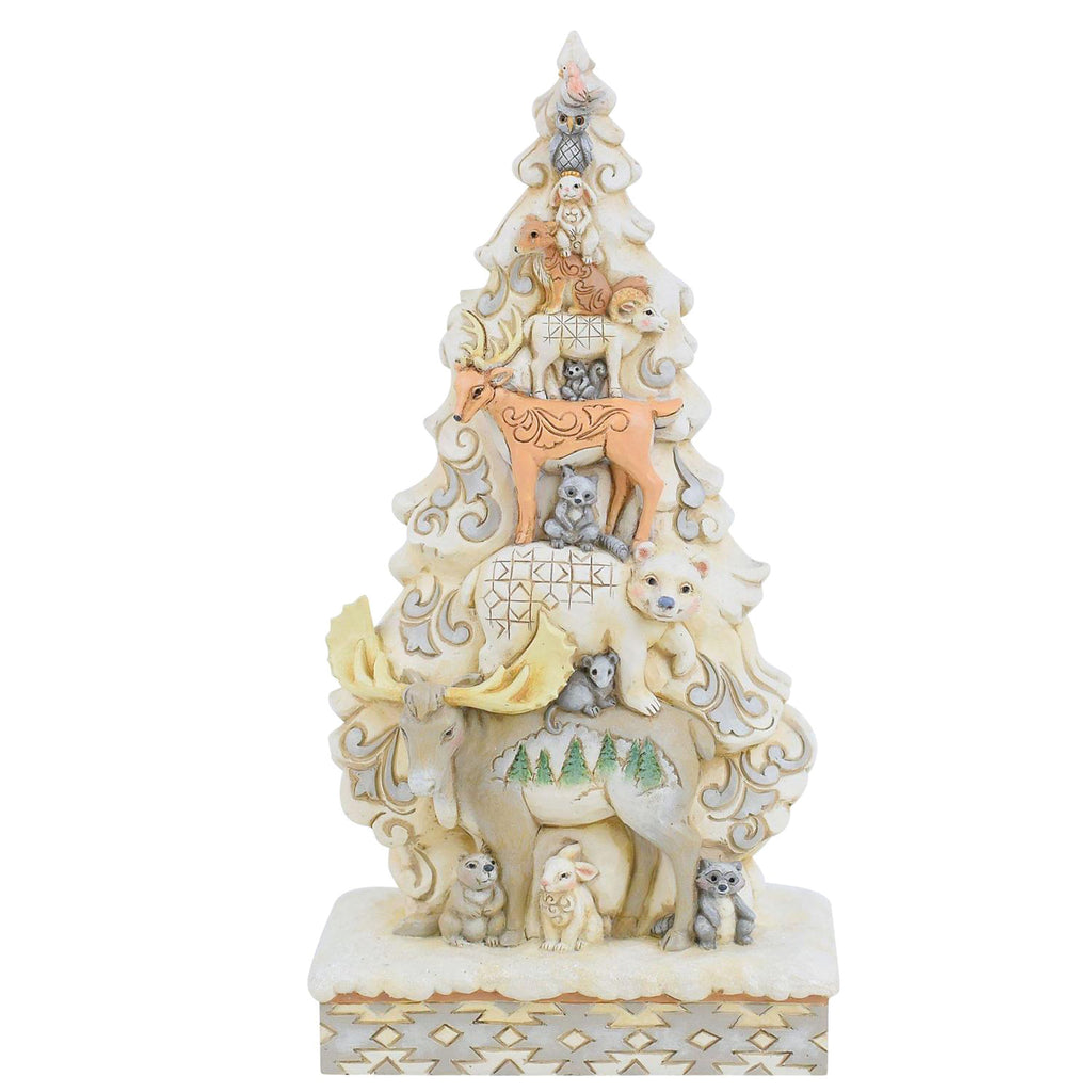 Jim Shore Heartwood Creek: White Woodland Stacked Animals Figurine ...