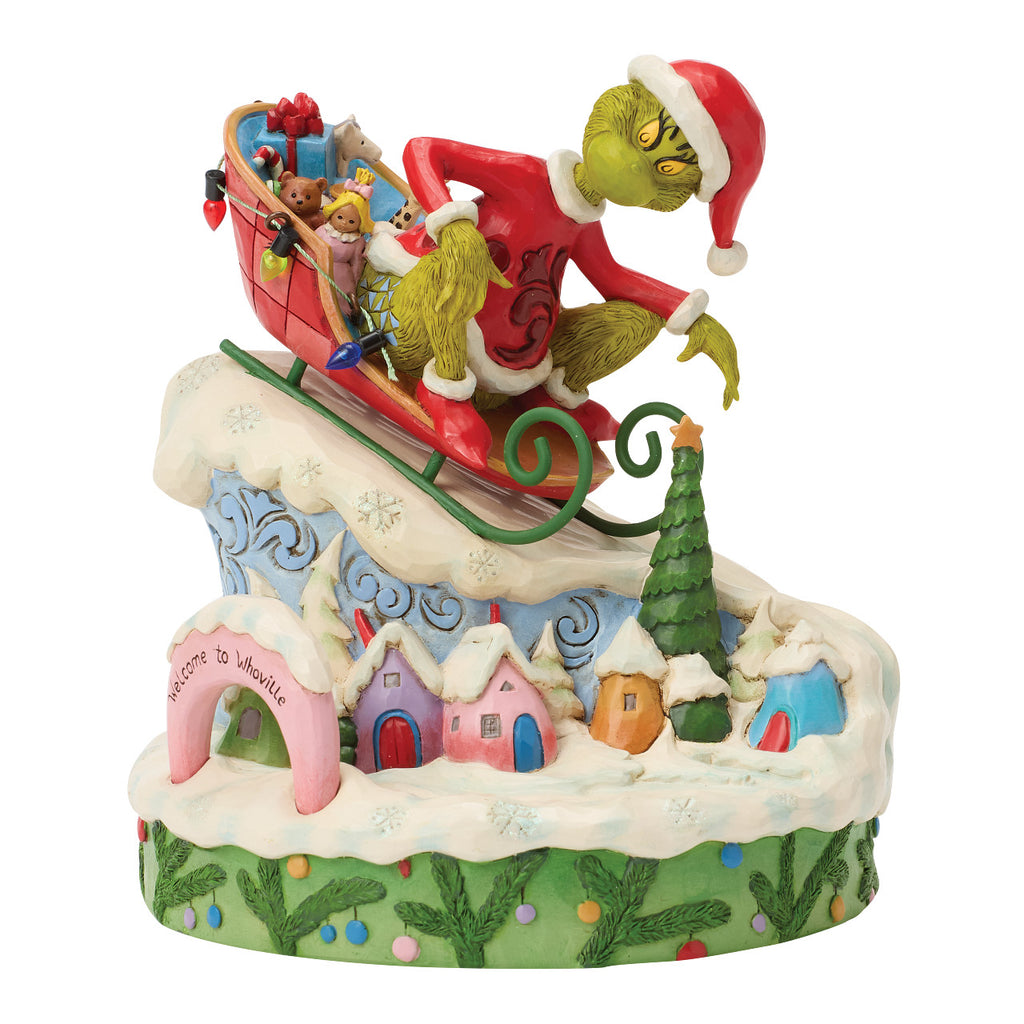Jim Shore The Grinch: Grinch On Sled Scene Figurine – Sparkle Castle