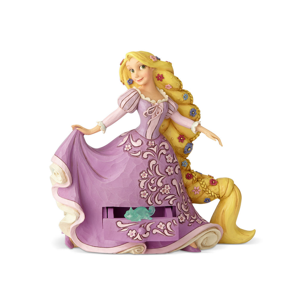 Jim Shore Disney Traditions: Rapunzel with Pascal Charm Drawer Figurin ...